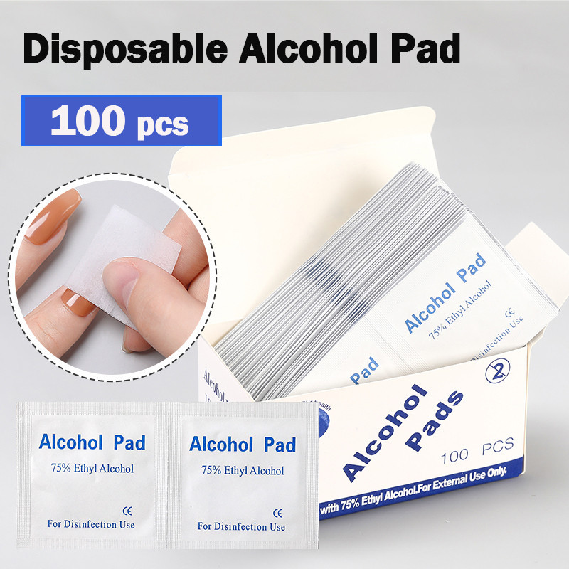 100pcs 75% Disposable Alcohol Pads Disinfection Tablets Cleaning Slices ...