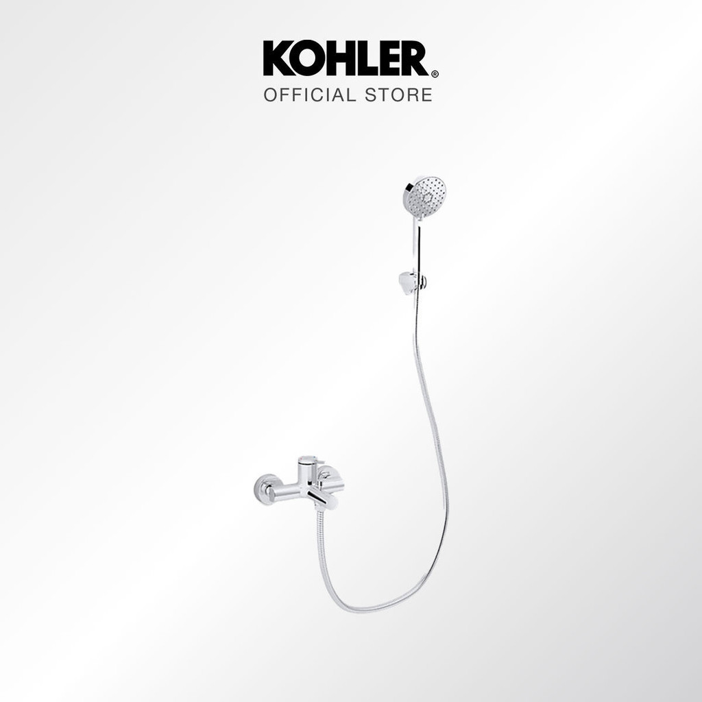 Kohler Elate Wall Mount Bath and shower with Awaken Handshower and ...