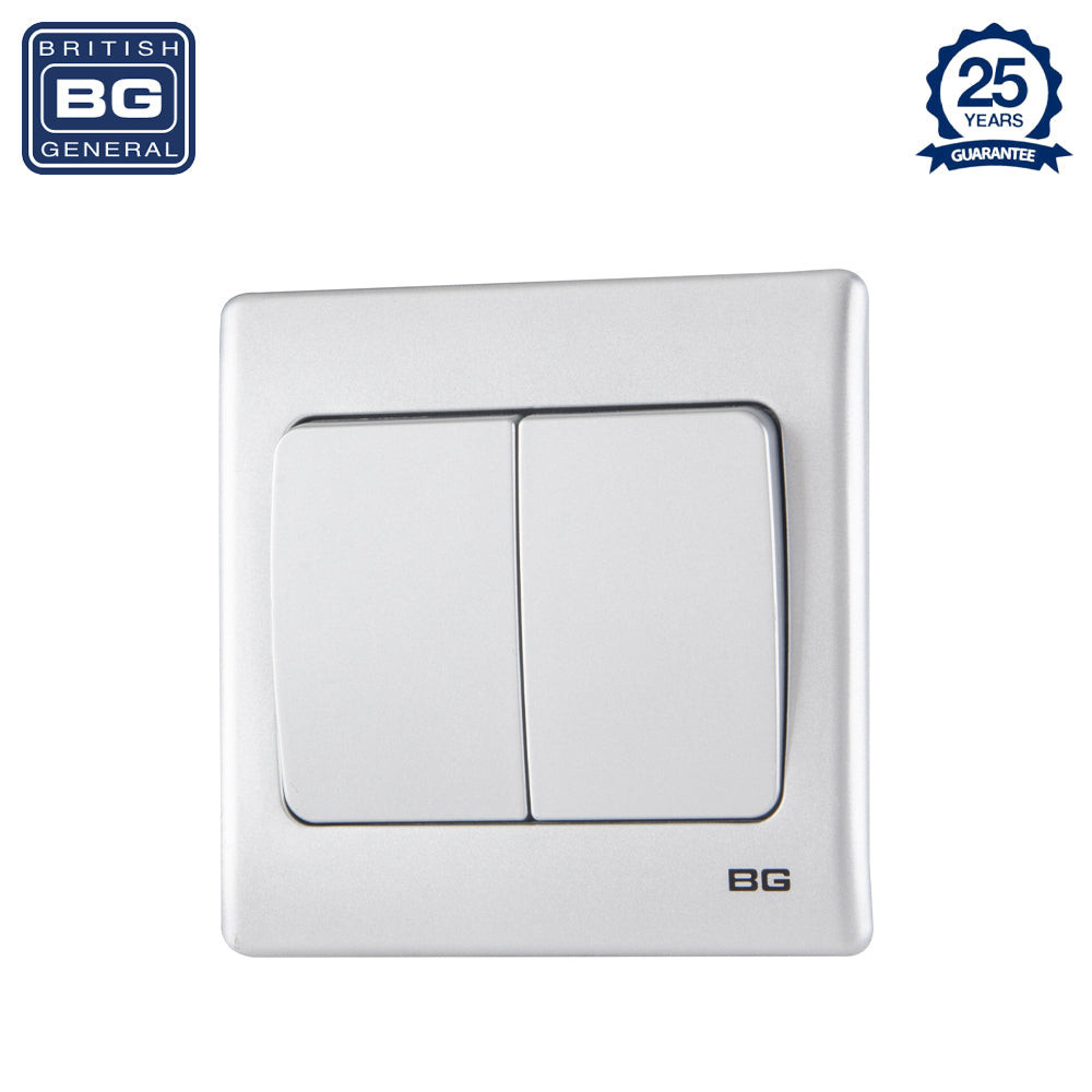 British General | PCSL42W | Neo Slimline 2 Mega Rocker 2-Way Switches ...