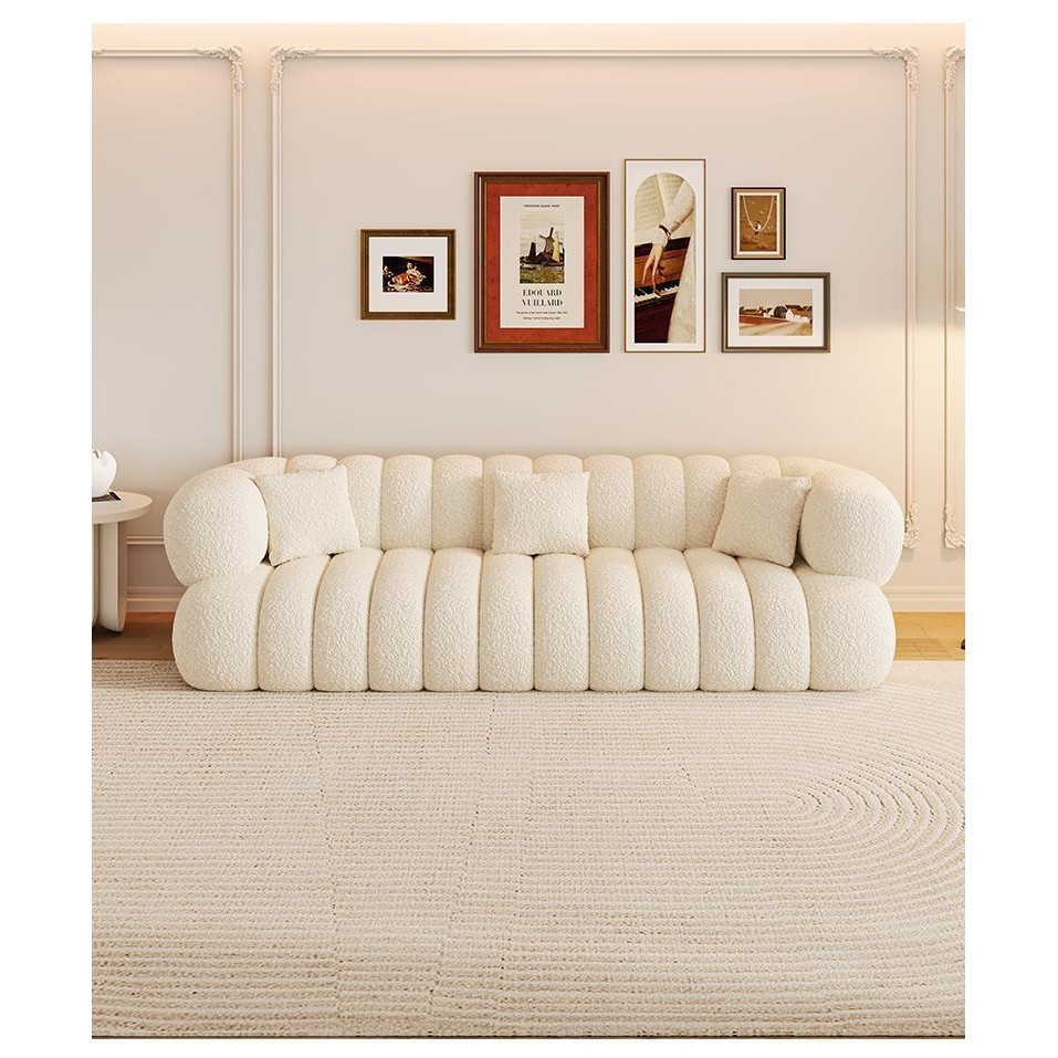 Lazy Sofa Cream Style Lambswool Fabric Small Sofa Living Room Ins Style ...