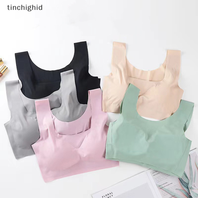 tinchighid Detachable Chest Pad Pull Up Bra 2024 Women's Seamless Ice ...