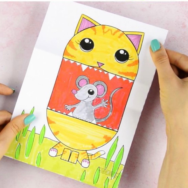 Big Mouth crafts- Set of 40 paper toys that can be cut, folded and ...