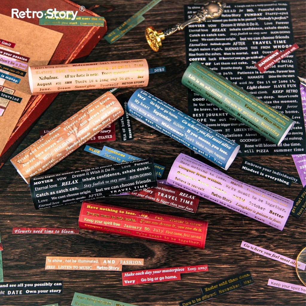 4 Sheets Retro Typewriter Style Motivational Quotes Stickers ...