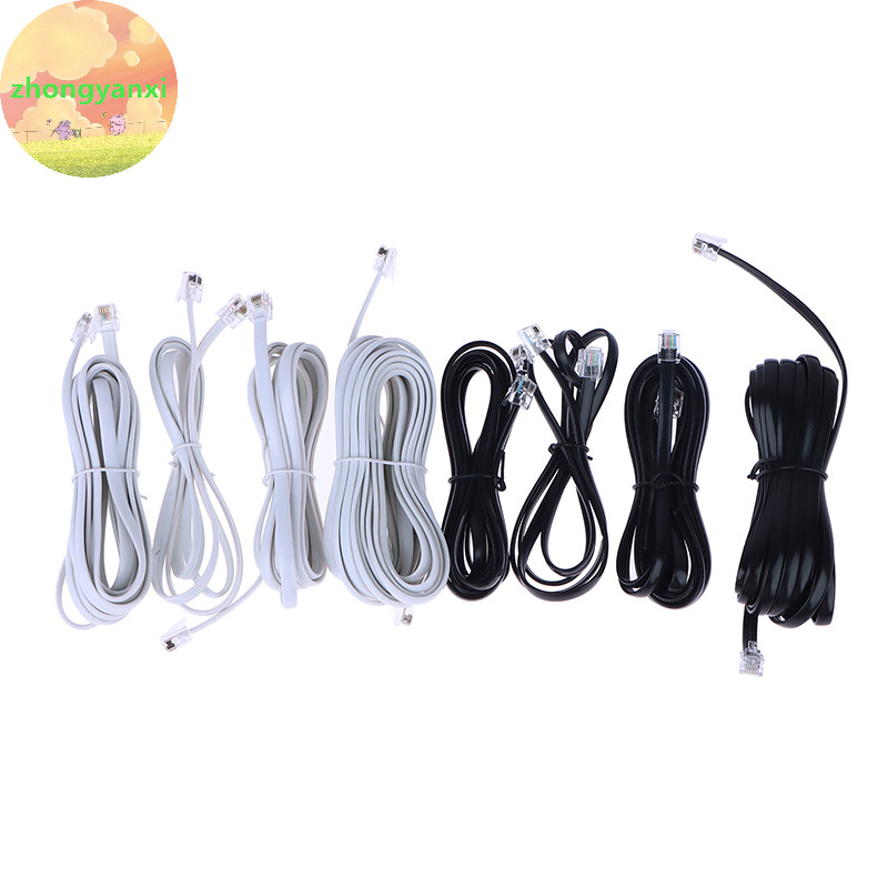 Zhongyanxi RJ12 6P6C 1/2/3/5m Data Cable, Male To Male Modular Data ...