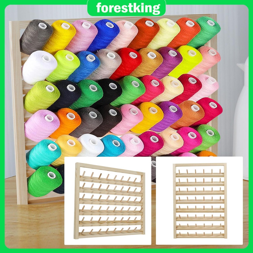 Wooden Thread Holder 48/54 Spool Wooden Thread Rack Wall Mounted Sewing ...