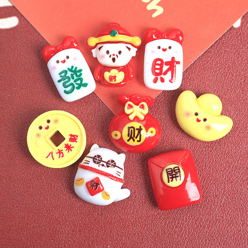 3D Crocs Jibbitz Shiny New Year Cartoon Decoration 3D Patch DIY Cream ...