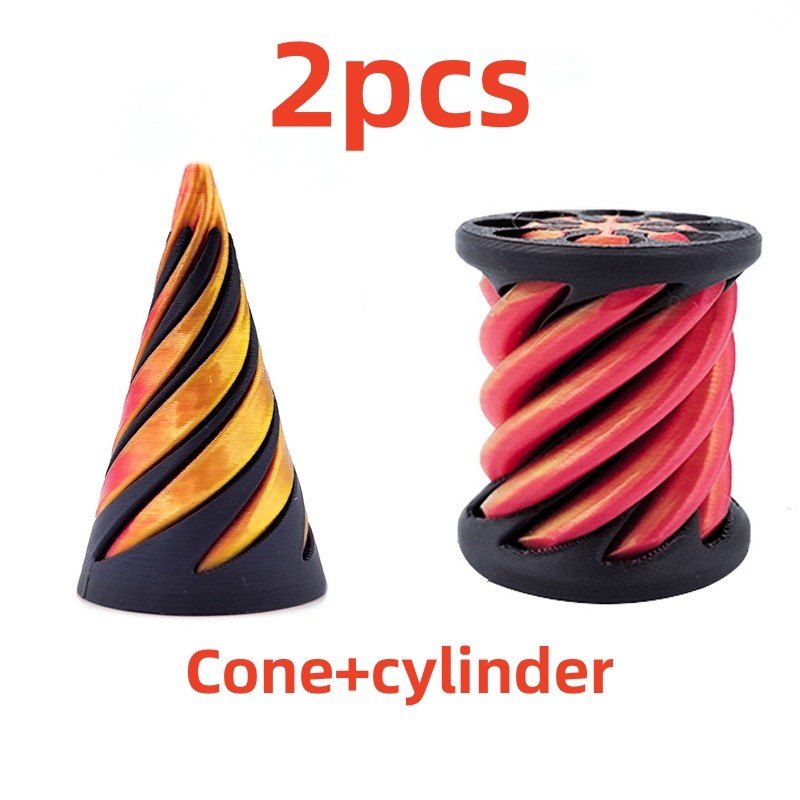 3D Printed Spiral Cone Toy Impossible Pyramid Passthrough Sculpture ...