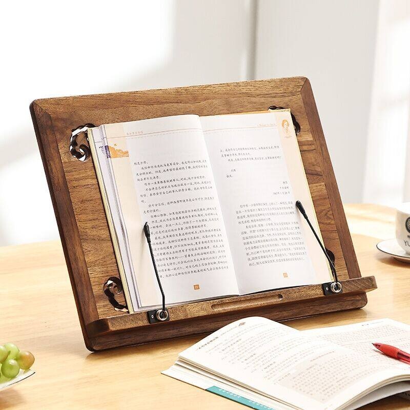Adjustable Portable Teak Reading Rack Bookshelf Document Rack Tablet ...