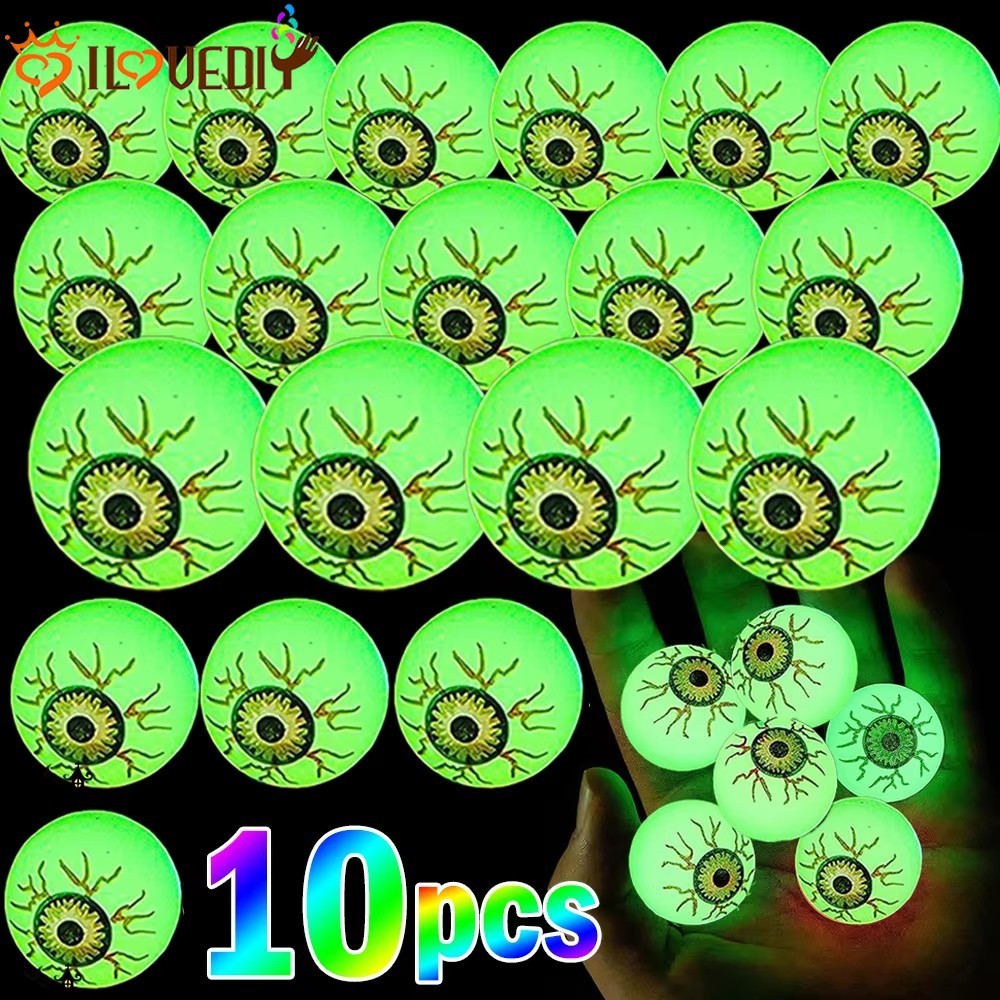 5/20PCS Halloween Glow in The Dark Eyeball Toys - Kids Gift Elastic ...