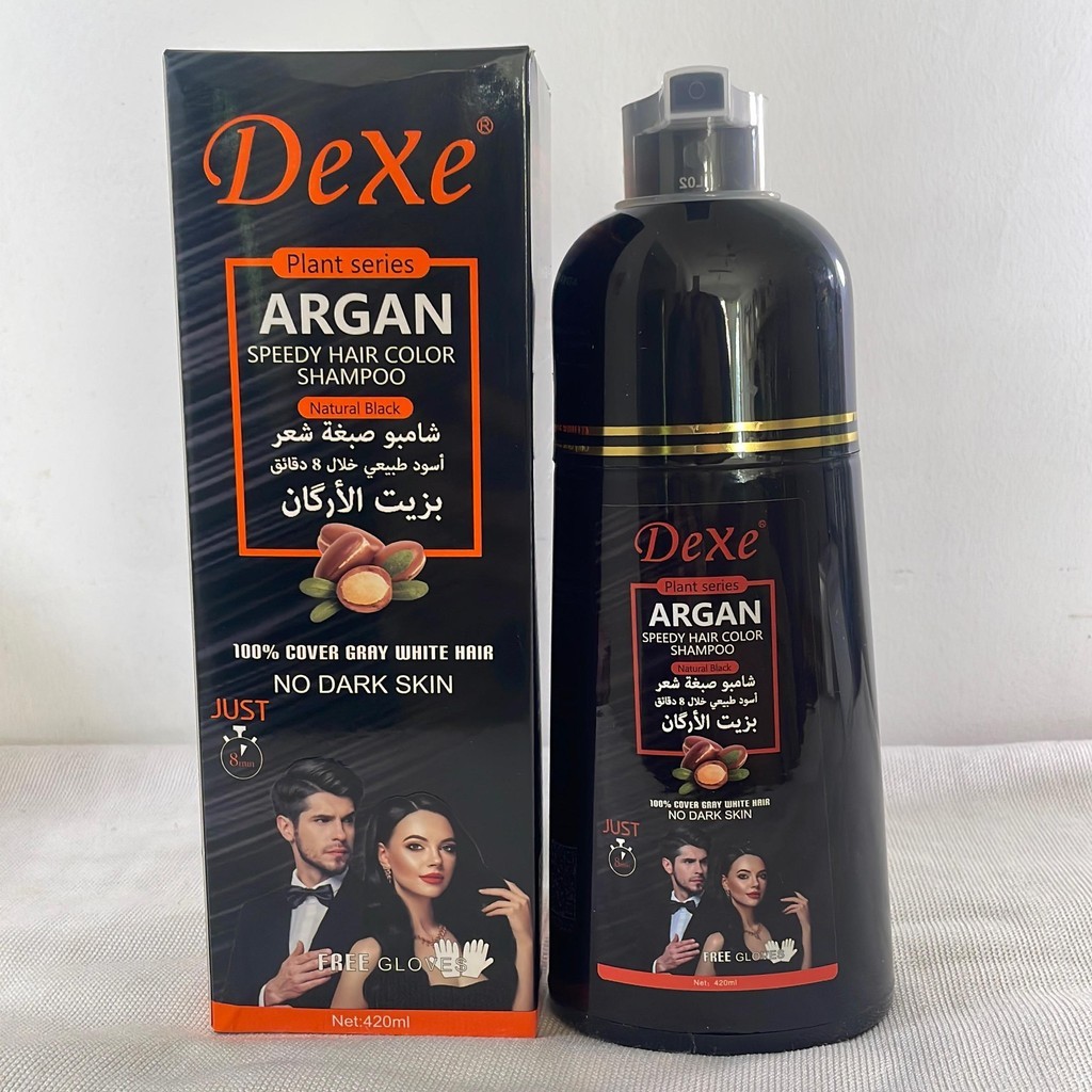 DEXE ARGAN SPEEDY HAIR DYE COLOUR SHAMPOO 420ML | Shopee Singapore
