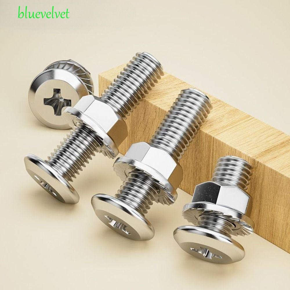 BLUEVELVET Hex Head Screws, Lock Washers M6 M8 304 Stainless Steel ...