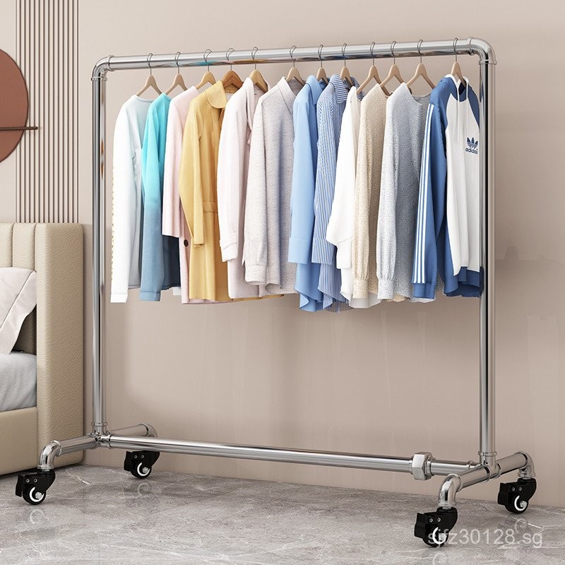 Clothes Rack with Wheels Display Rack Iron Art Clothes Rack Clothing ...
