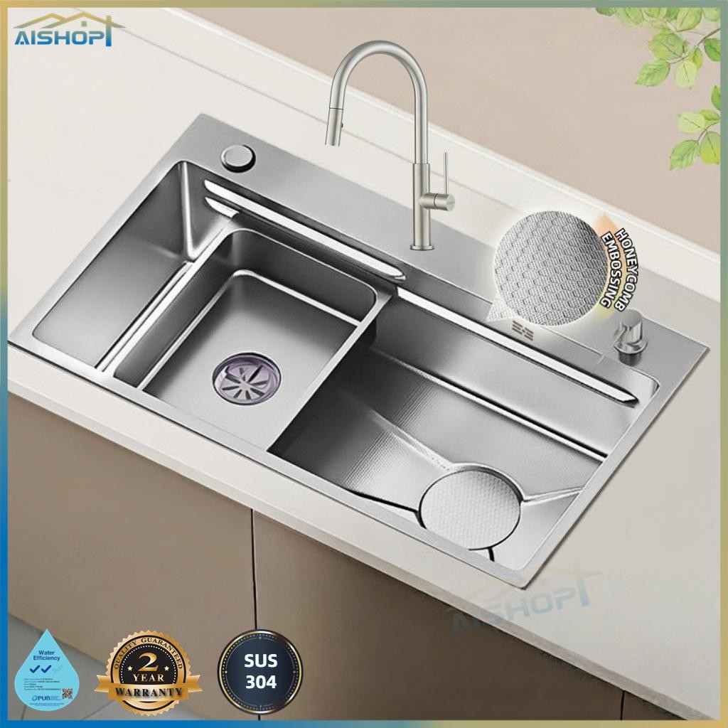 [SG Seller]Kitchen Thickened Honeycomb Embossed Large Single Sink ...