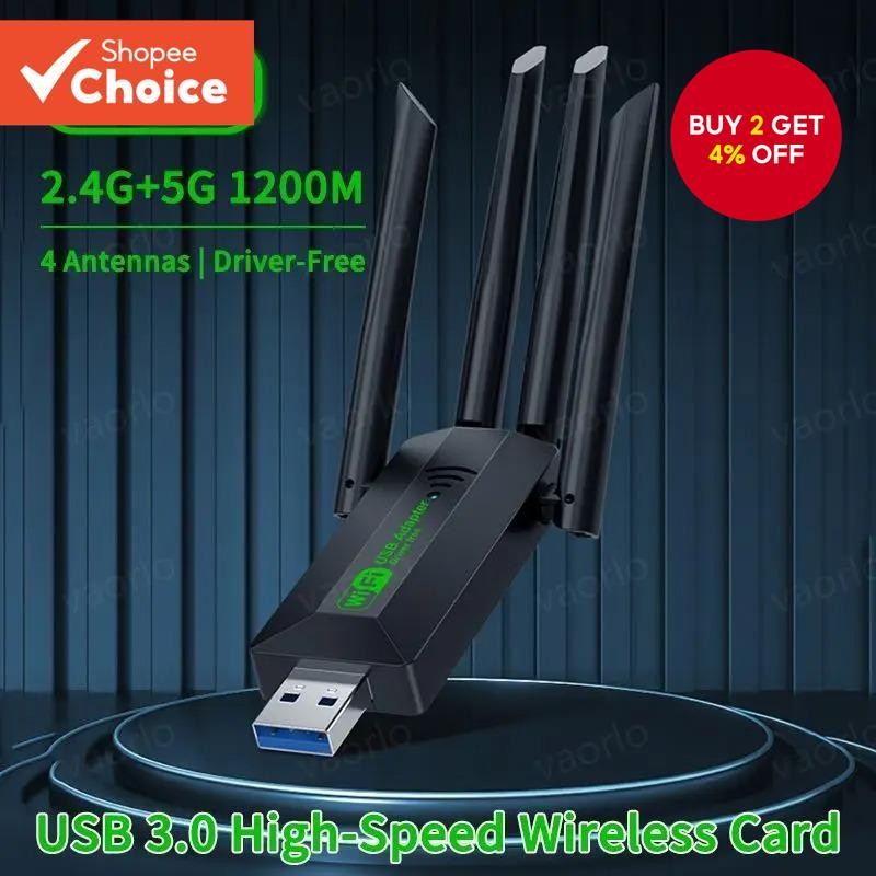 USB Wifi Adapter Driver Free 1200Mbps USB Network Card Wireless Long ...