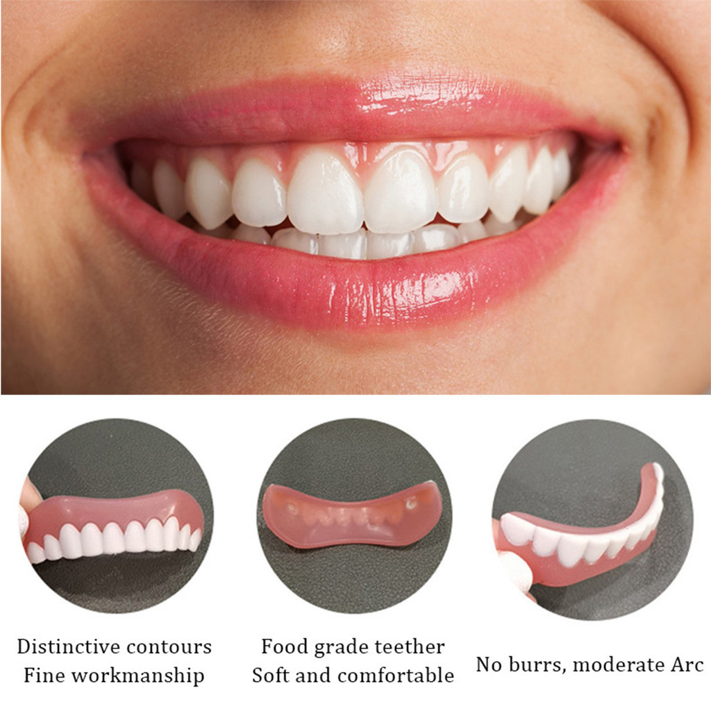 1PC Fake Teeth Cover Silicone to Upper&lower False Tooth Temporary Kit ...