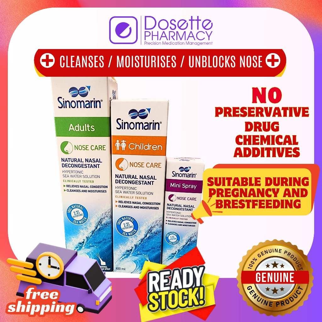 SINOMARIN NATURAL NASAL DECONGESTANT ADULT CHILDREN MINI SPRAY ...