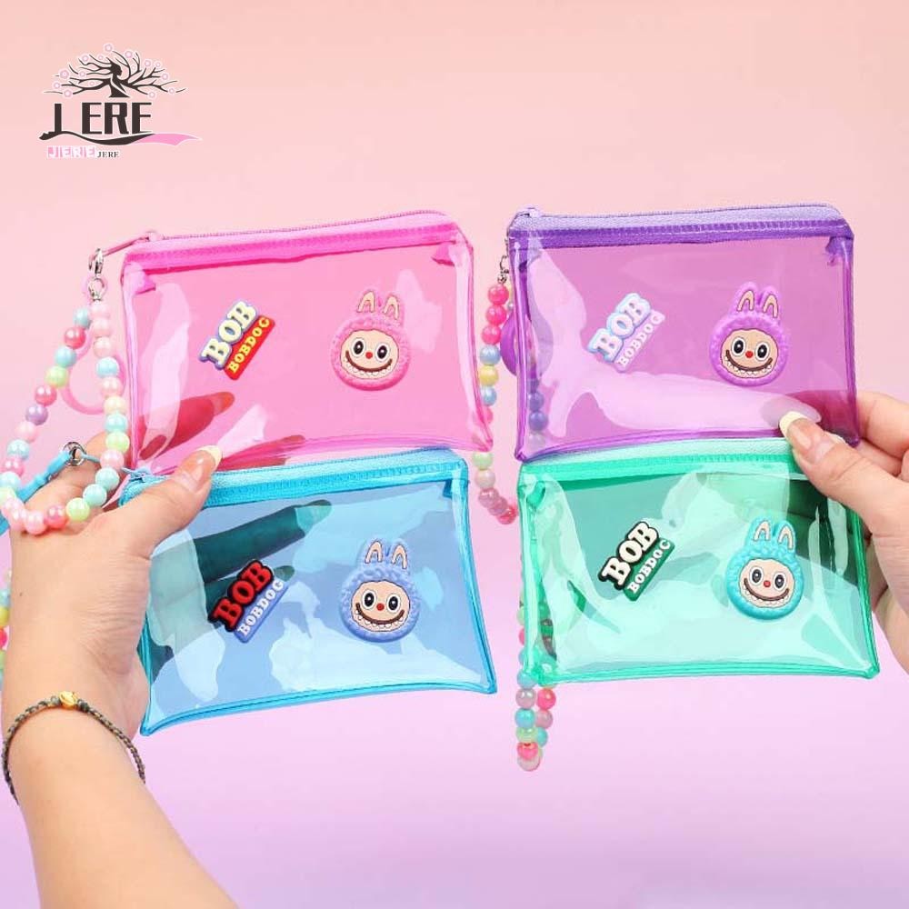 JEREMY1 Mini PVC Wallet, with Buckle Storage Bag Transparent Coin Purse ...