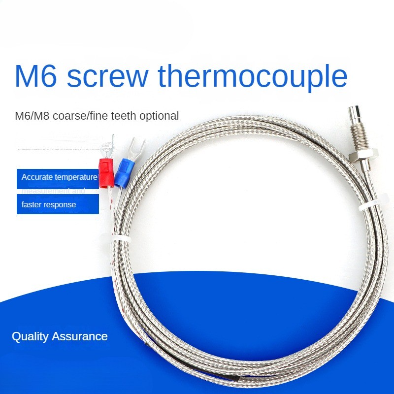 Temperature Sensor k Type E Type M6 Screw Type Thermocouple Thermometer ...