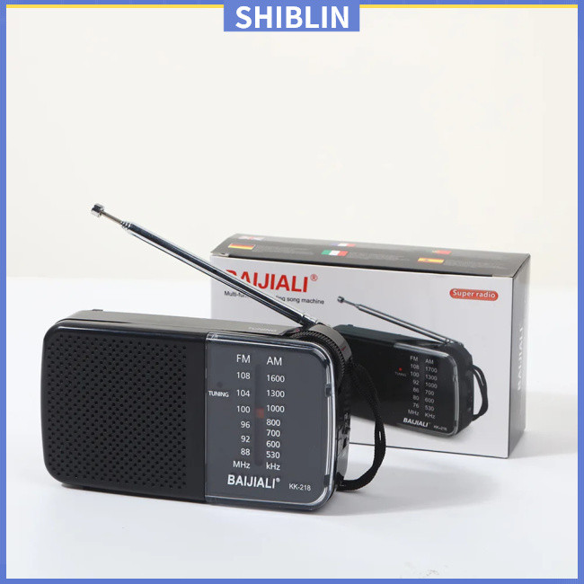SHIN KK-218 AM FM Radio Telescopic Antenna Radio Receiver Battery ...