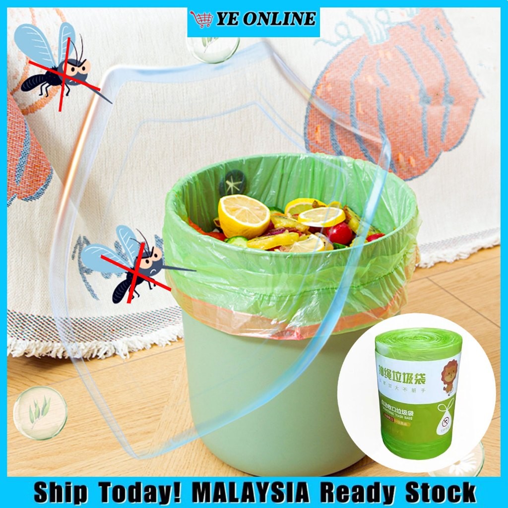 45PCS Drawstring Garbage Bag Mosquito Repellent Rubbish Bin Bag ...
