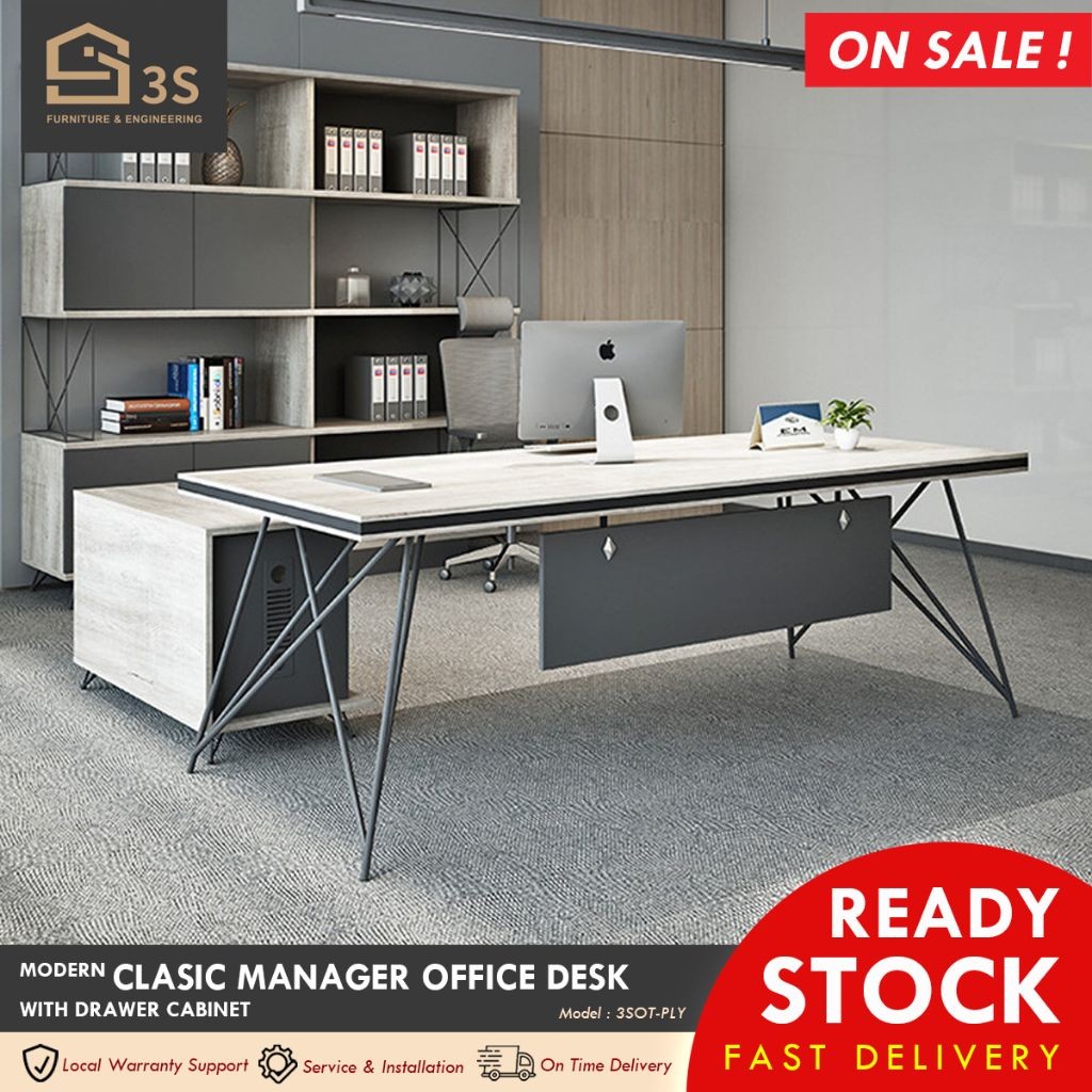 [3S FURNITURE] 1.8M Modern Manager Office Desk Work Station with ...