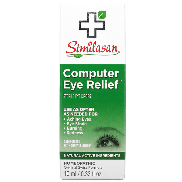 Similasan, Computer Eye Relief, Sterile Eye Drops, 0.33 fl oz (10 ml ...