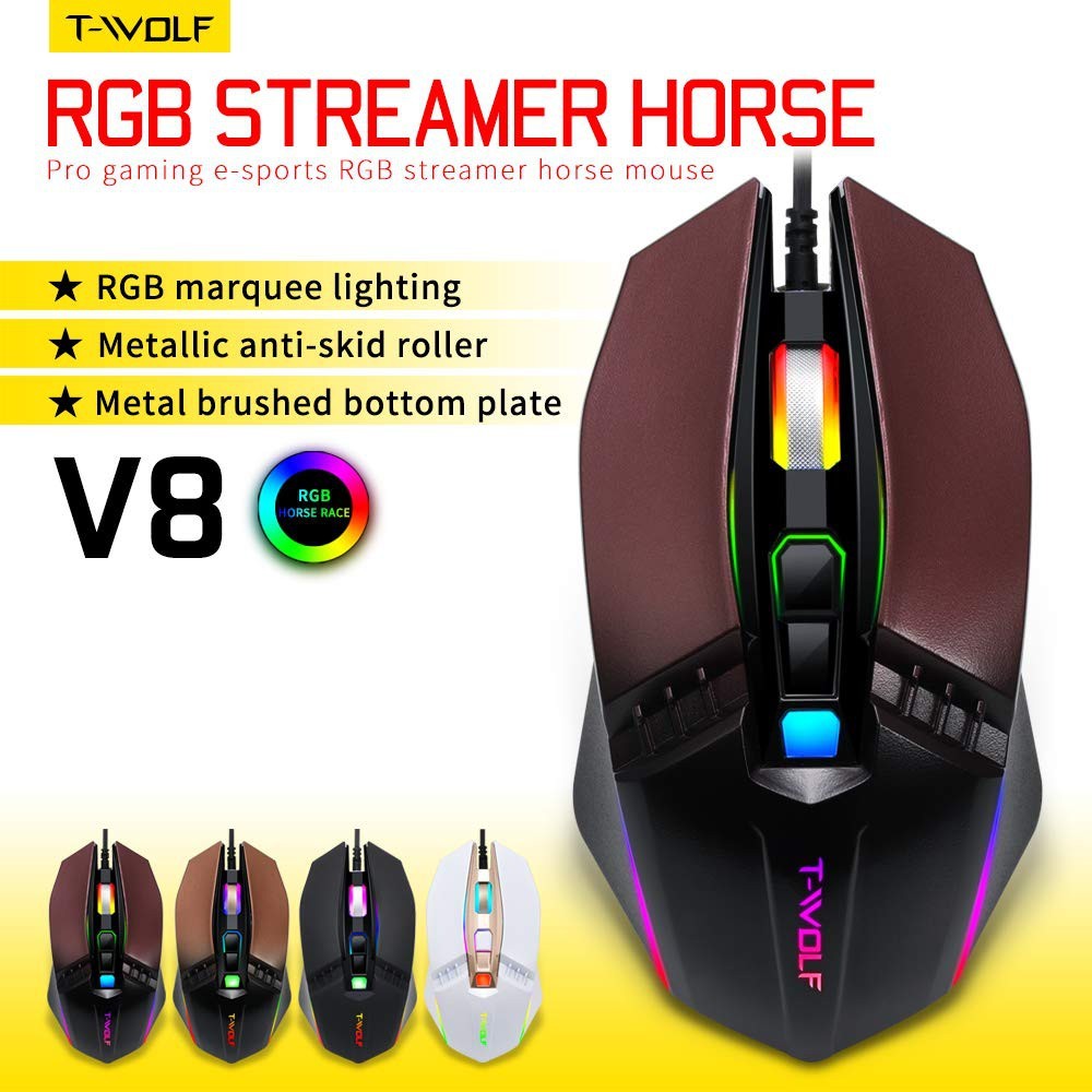 T-WOLF V8 RGB WIRED GAMING MOUSE - M100 M100R G300 G402 G502 G100 G102 ...