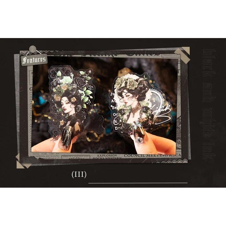 JIANWU Gothic Dreamweaver Series Vintage Lace Flower Character Material ...