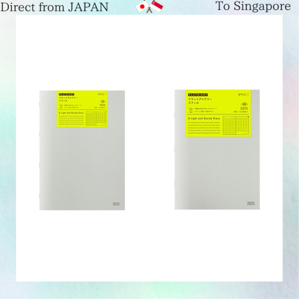 Midori Flat Diary Notebook Refill 2025 A5 Monthly 22329006 (Starting ...