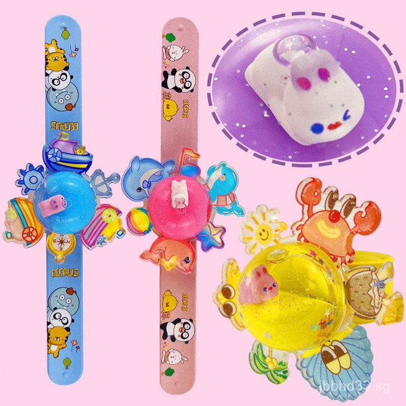 sgCartoon Fake Ocean Dolphin Fish Boat Quicksand Rotating Gyro Ring Pop ...