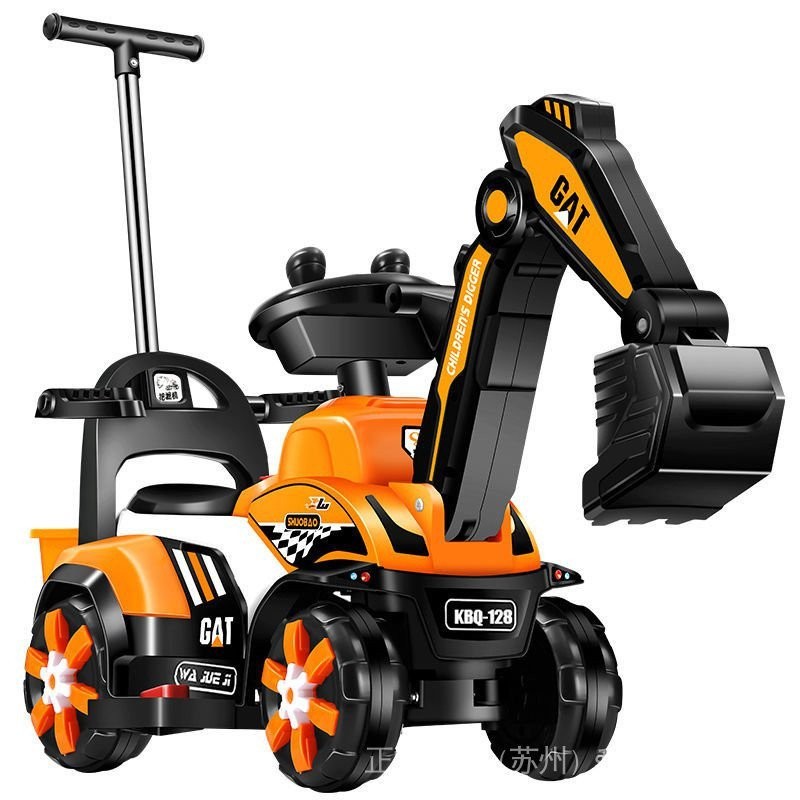 [] Toy Tractors for Kids Ride on Excavator Music Sounds Digger Scooter ...