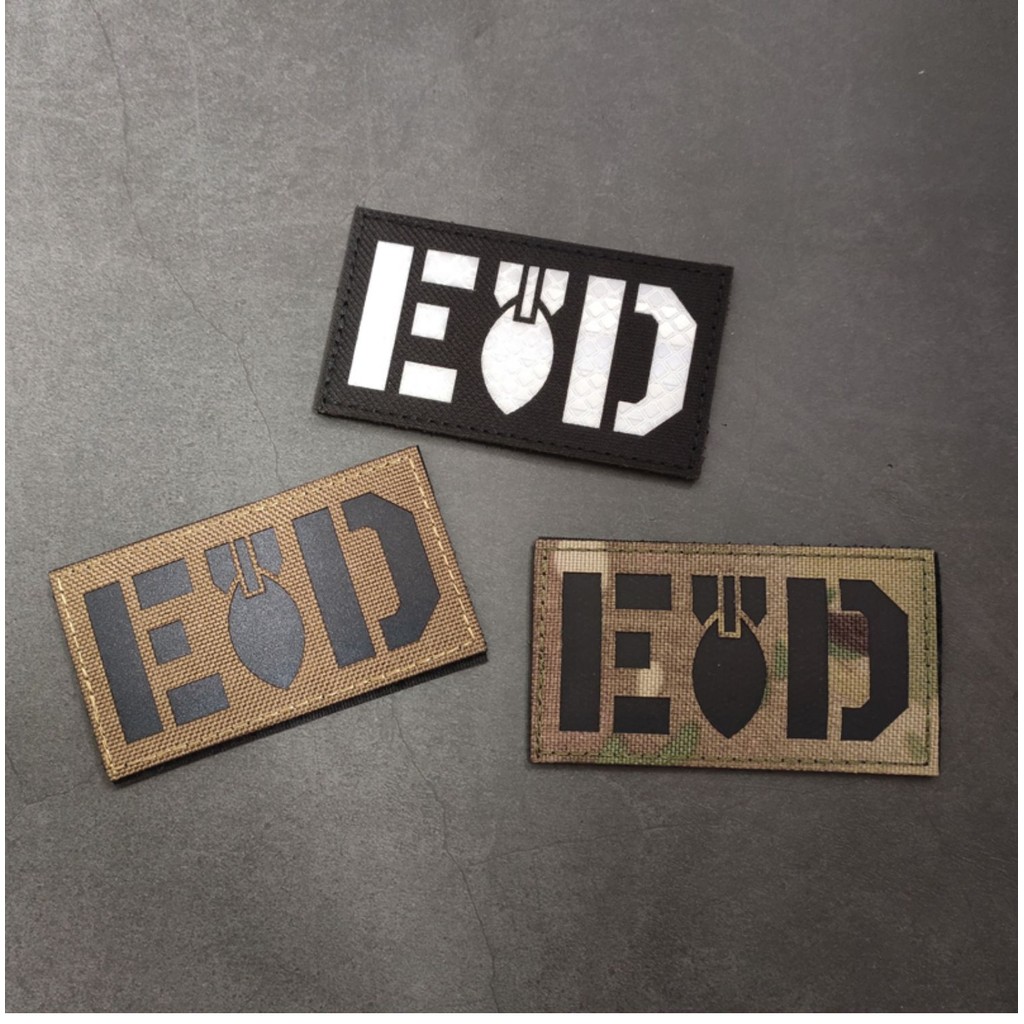 JaneEyre Velcro Badge Laser Skeleton EOD Bomb Disposal Military Fan Reflective Morale Badge ...