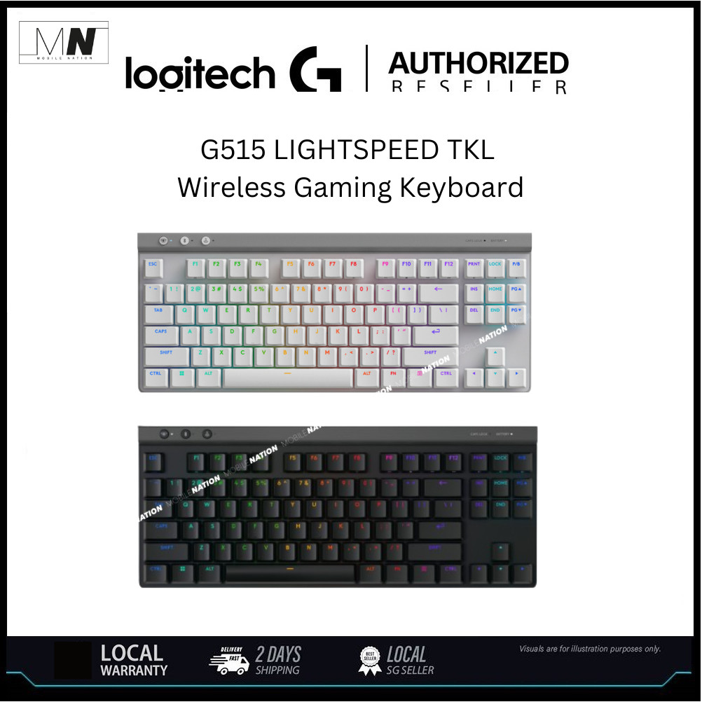 Logitech G515 Lightspeed Bluetooth Wireless TKL Low Profile Gaming ...