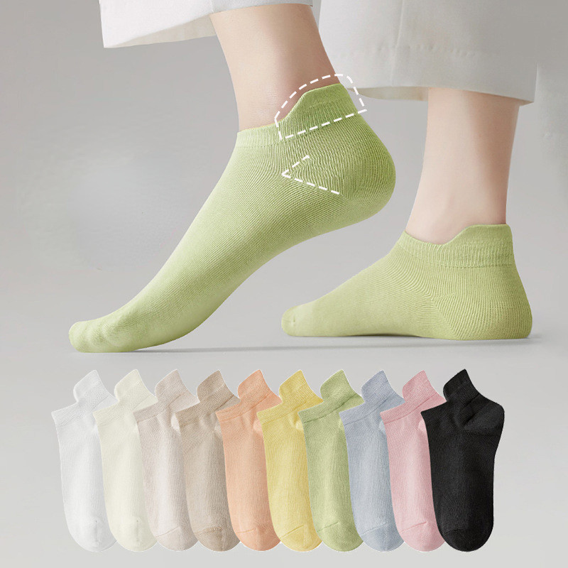 Solid Color Socks Women Business Dress Short Socks Soft Breathable ...