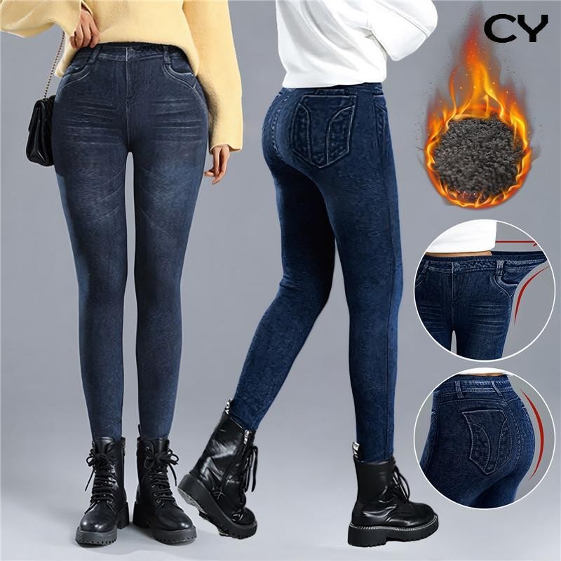 New Women Thermal Jeans Winter Snow Warm Plush Stretch Jeans Lady ...