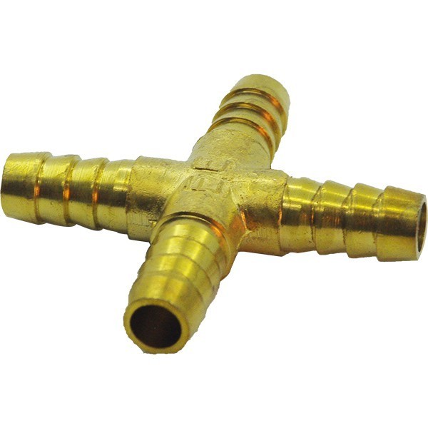 [SG STOCK] CROSS HOSE JOINT (+) Brass Pipe Reducer T Shape 4 Barb Tube ...