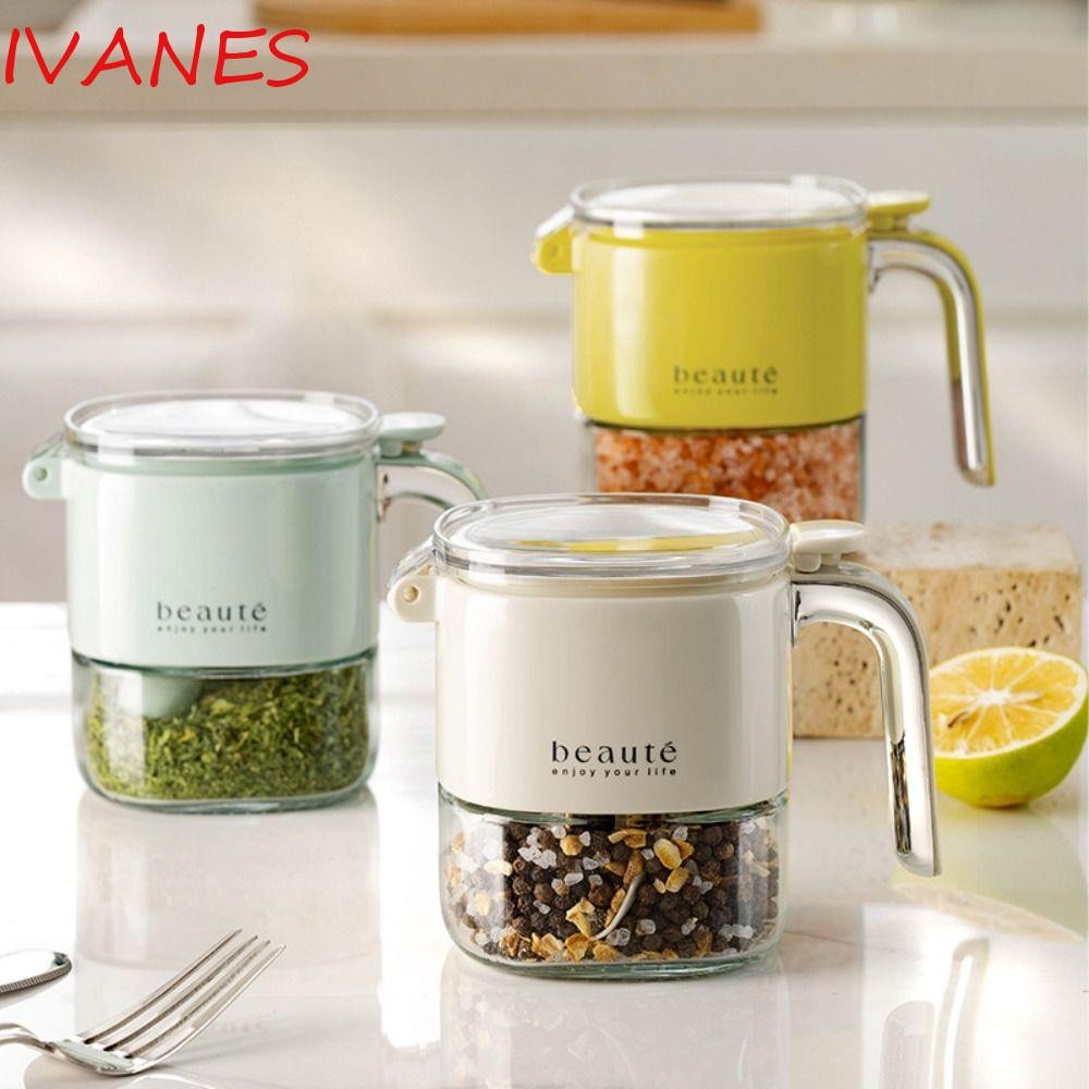 IVANES Seasoning Container, Large Capacity Light Luxury Sealed ...