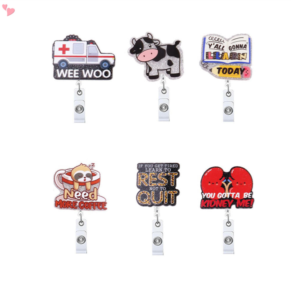 Acrylic Cute Nurse Badge Reels Retractable, Meme Badge Holder Gifts, ID ...