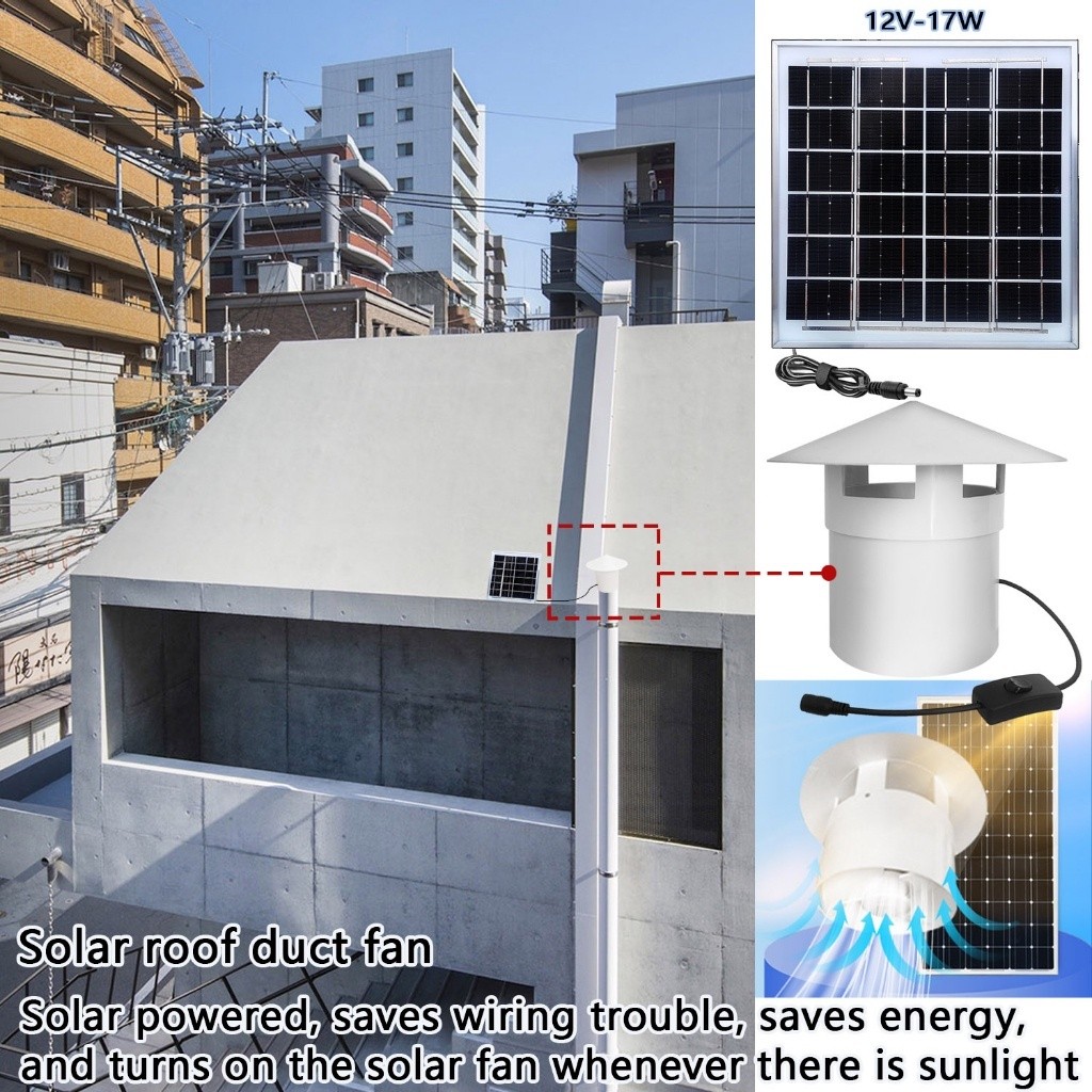 DC Solar Air Fan Mini Exhaust Ventilation Fan, Inline Boost ф 110/160 ...