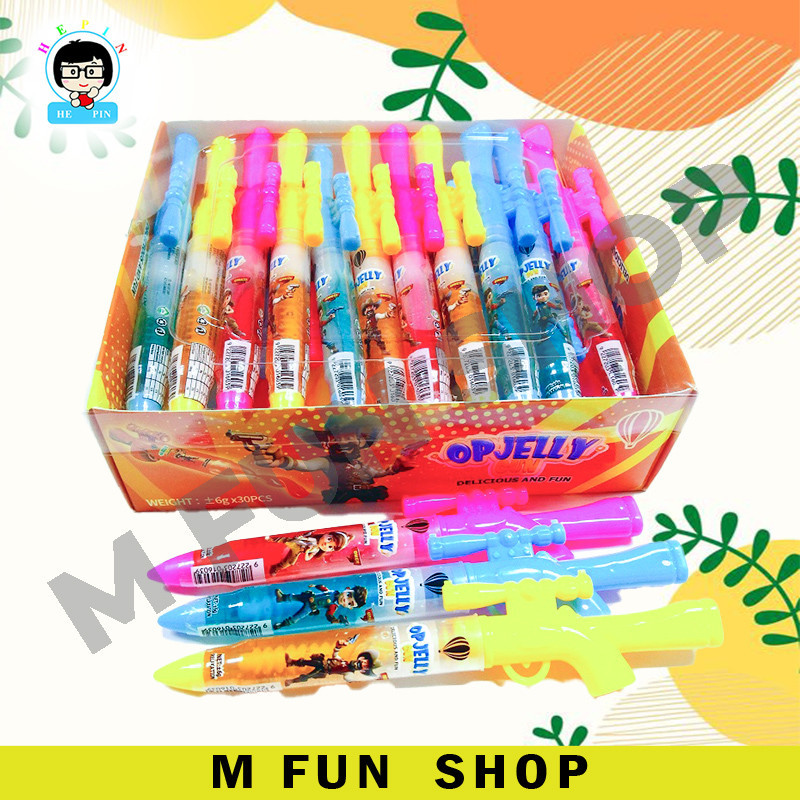 30 Pcs OP Jelly Gun (Pistol Jeli OP) Blueberry / Strawberry / Orange ...