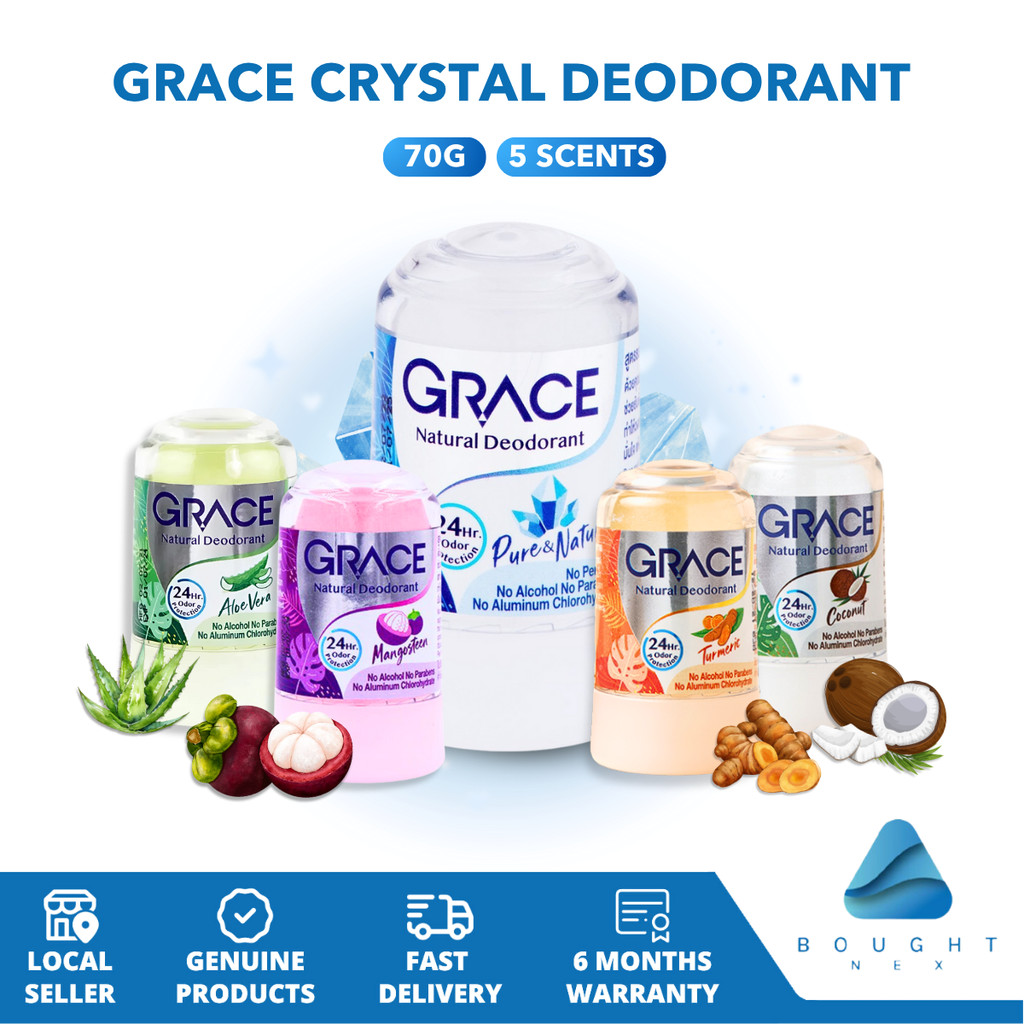 Grace Crystal Deodorant - 70g Roll-On, Long-Lasting, Natural ...