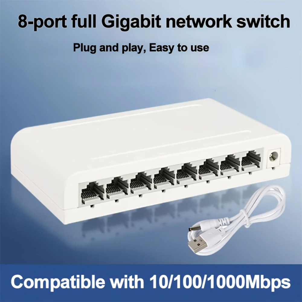 1000Mbps 5/8ports Gigabit Ethernet Switch Auto MDI/MDIX for Laptop/TV ...