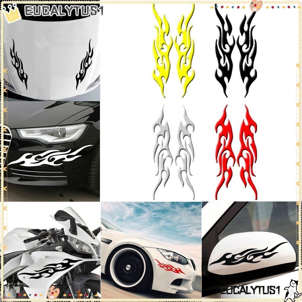 EUCALYTUS1 2pcs Car Sticker Popular Vinyl Reflective Flame Fire ...
