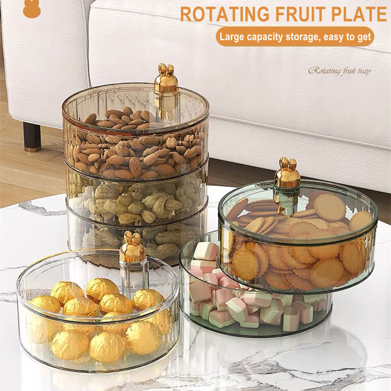Snack Storage Box Multi-Layered Fruit Snack Plate with Lid Tea Table ...