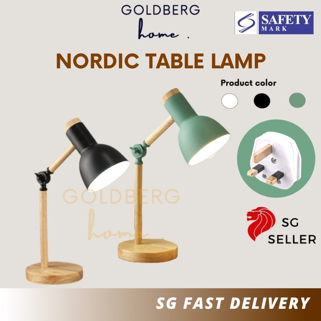Taka Nordic Table Lamp- with SG safety 3pin plug - Bedroom | Goldberg ...