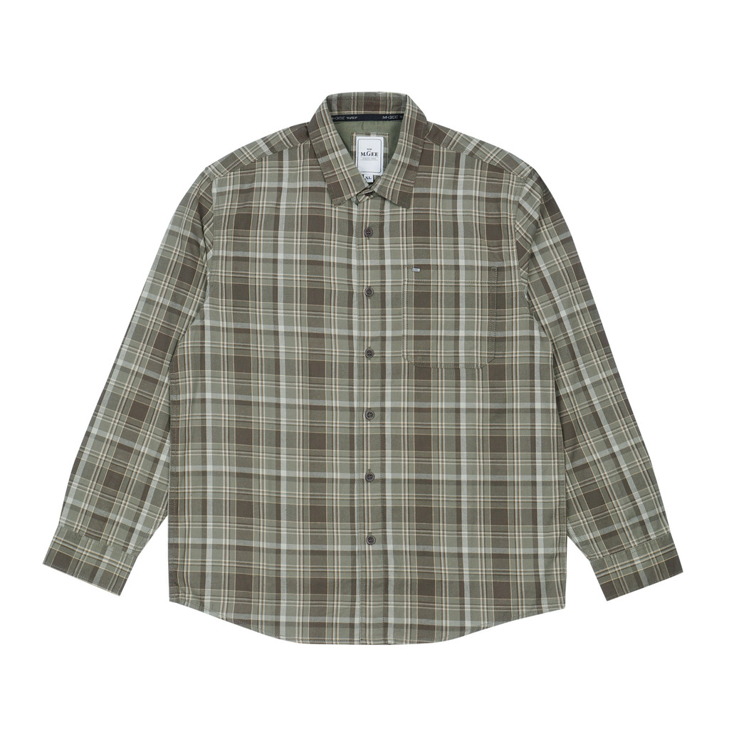 KEMEJA MGee Men's Long Sleeve Shirt M Gee Original Texas C032 Olive ...