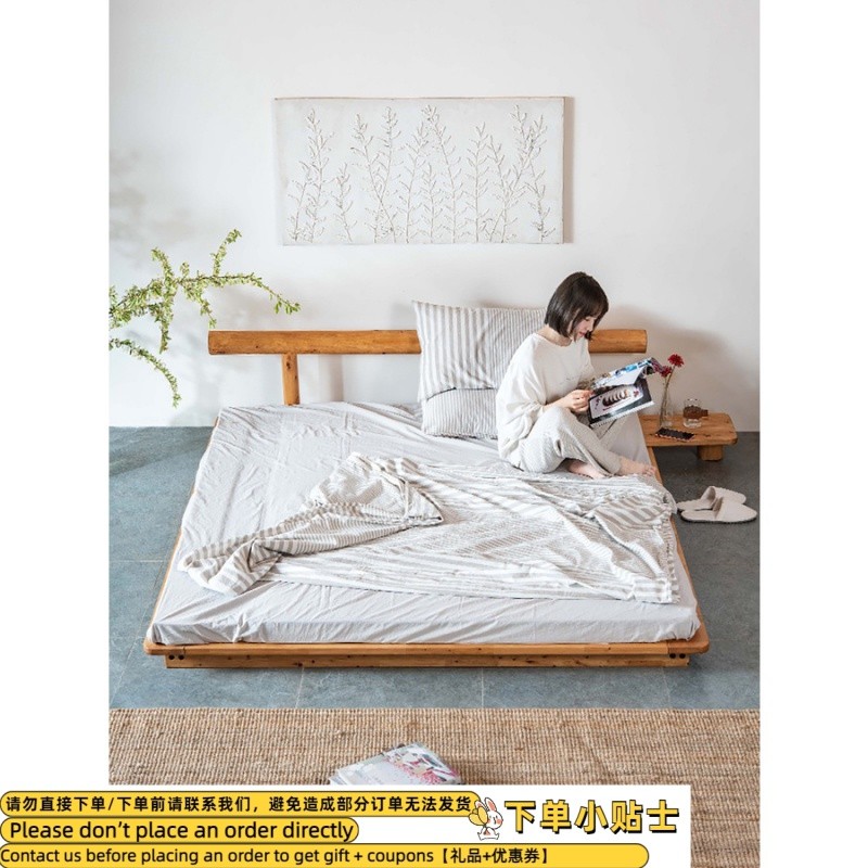 Contact sellery Solid Wood Tatami Floor Bed Log Attic Bed Double Bed ...