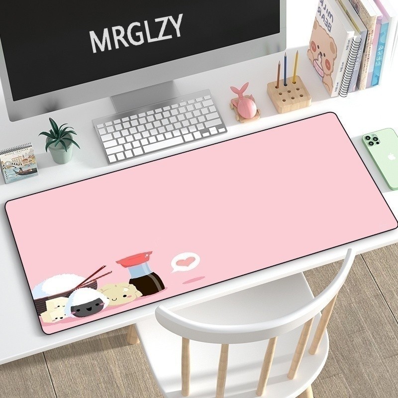 Cartoon 400X900MM Kawaii Mouse Pad Pink Little Bear Large Waterproof ...