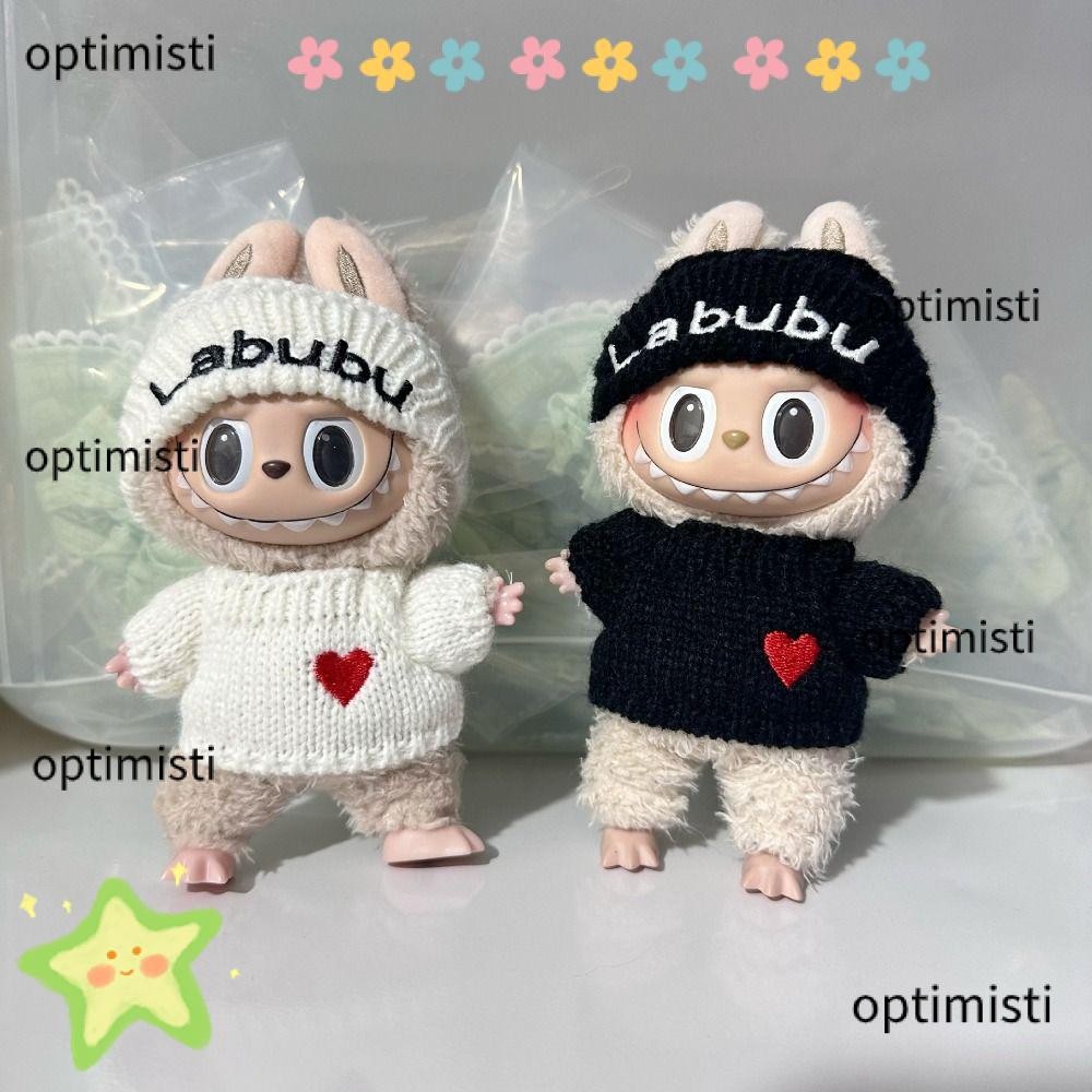OPTIMISTI Labubu Doll Clothes, Handmade POP MART Labubu Letter Printing ...
