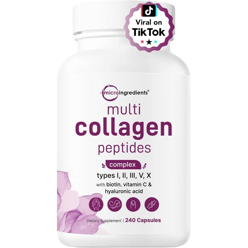 Micro Ingredients Multi Collagen Pills for Women & Men, 240 Capsules ...